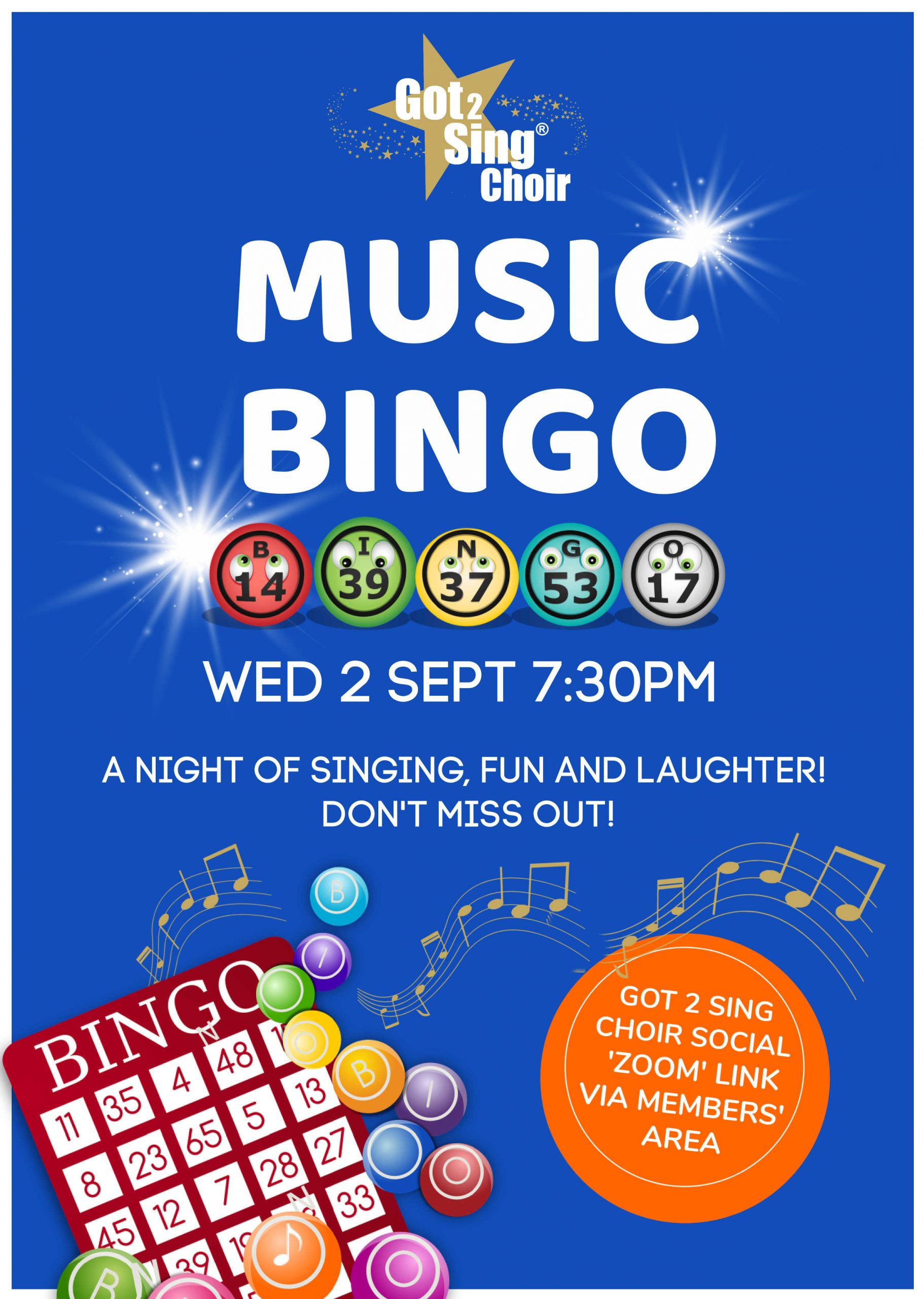 Music Bingo Got 2 Sing Music Bingo Got 2 Sing